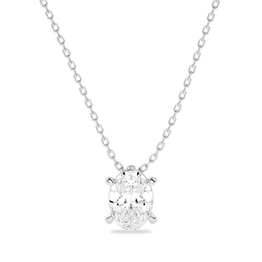 AMA - Hálsmen Oval - 18kt hvítagull, Lab grown demantur 0,70ct – GÞ ...
