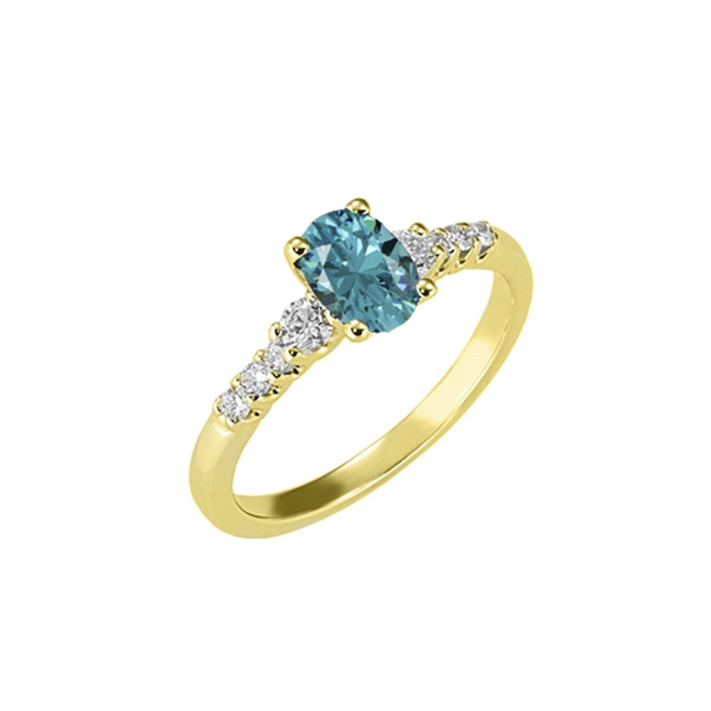 GullBúðin Reykjavík - 18kt hringur með náttúrulegum Aquamarine og demö ...