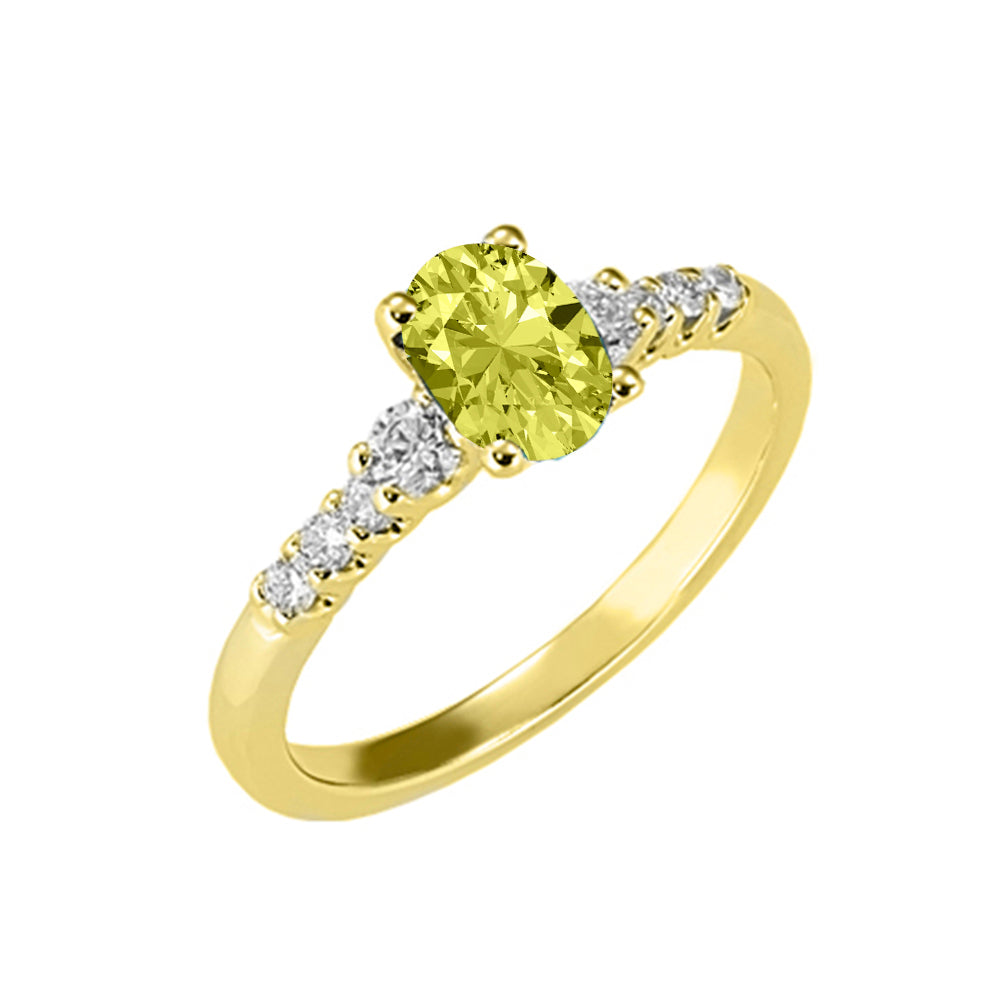 GullBúðin Reykjavík - 18kt hringur með náttúrulegum gulum safír og dem ...