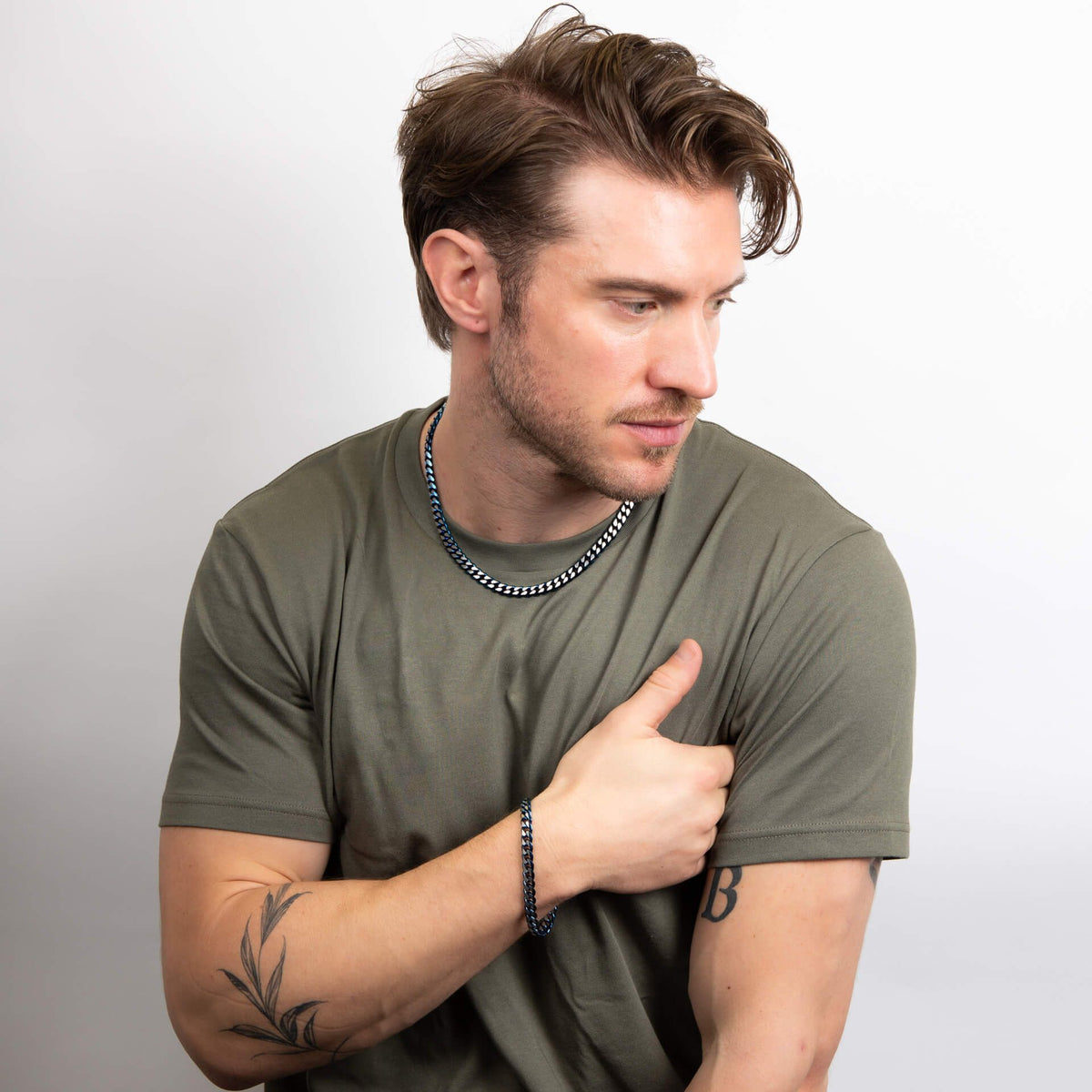Fred Bennett - Blátt/Silfurlitað Armband 21cm B5568L – GÞ Skartgripir ...